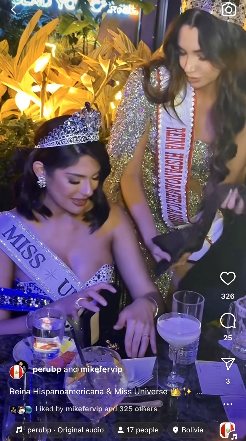 MISS HISPANOAMERICA LLEGA A LA CENA DE GALA A ENTREGARLE OBSEQUIOS PERUANOS A MISS UNIVERSO ...